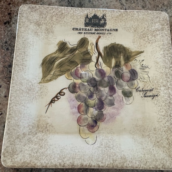 222 Fifth | Dining | 222 Fifth Cream Purple Grape Motif Dinnerwaresalad ...